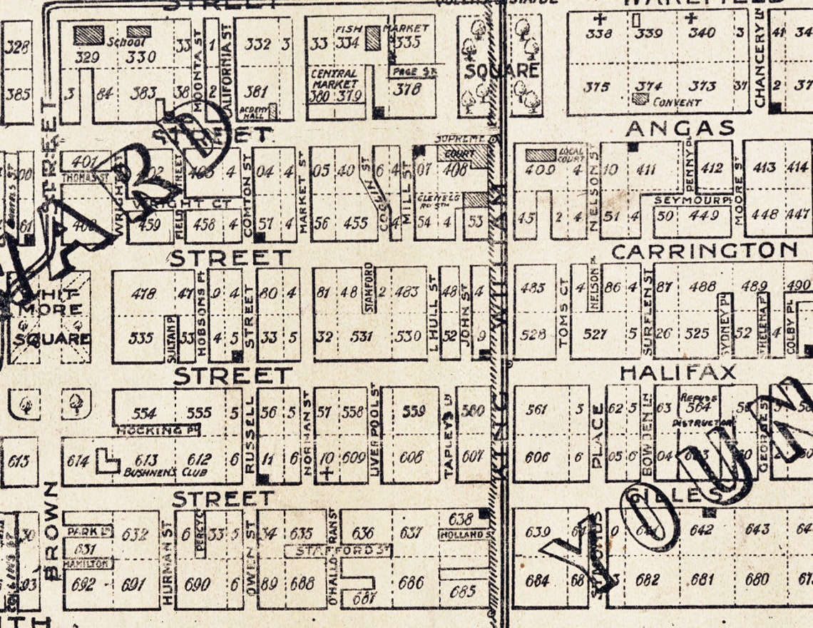 Adelaide Historical Map - Large Wall Map of Adelaide Printed on Paper ...