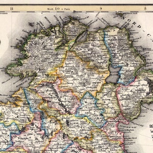 Old Map of Ireland, Archival Reproduction, Fascinating Historical ...