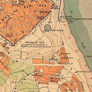 Map of Tanger and Surroundings - Tangier Old Map, Restored Map, Giclee ...