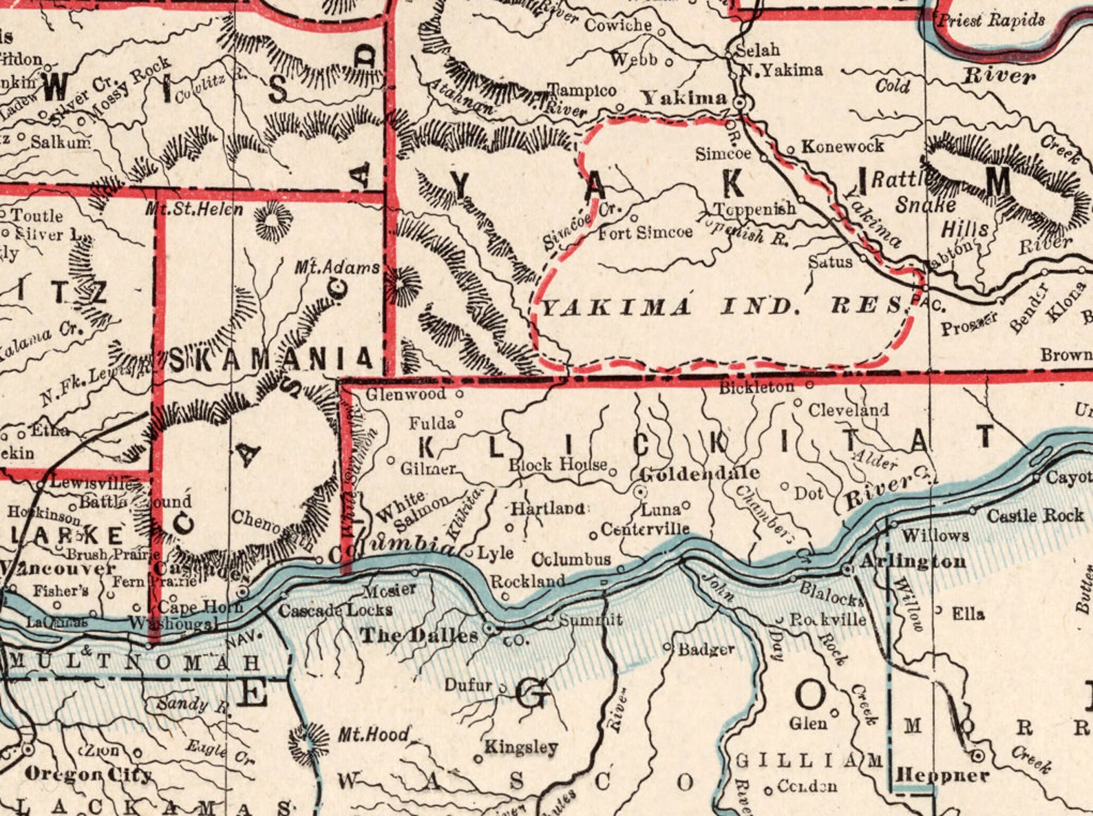 Old Map of Washington state From 1893 Large Map Print - Etsy