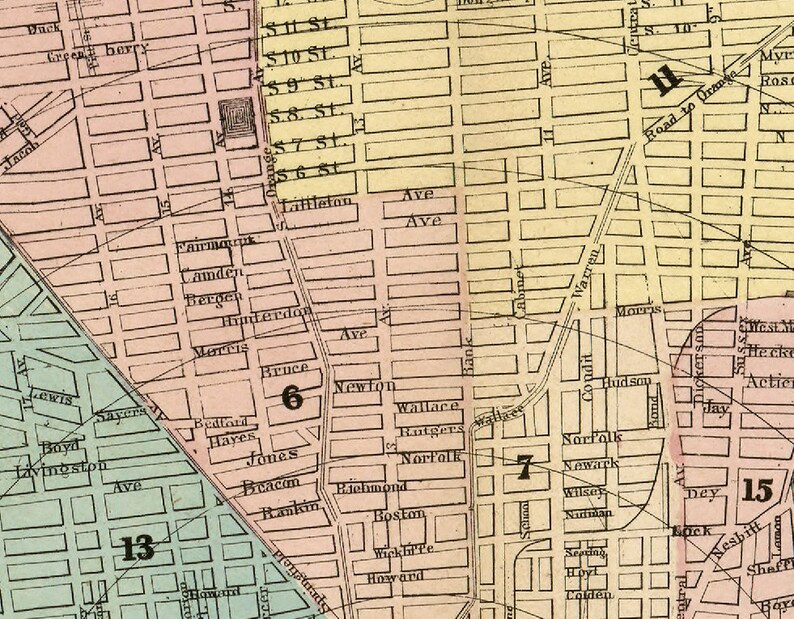 Newark Map Old Map of Newark Fine Print - Etsy