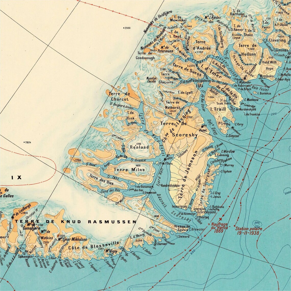 Vintage 1948 Arctic Regions | Greenland Map Wall Decor | Fine Print - Etsy