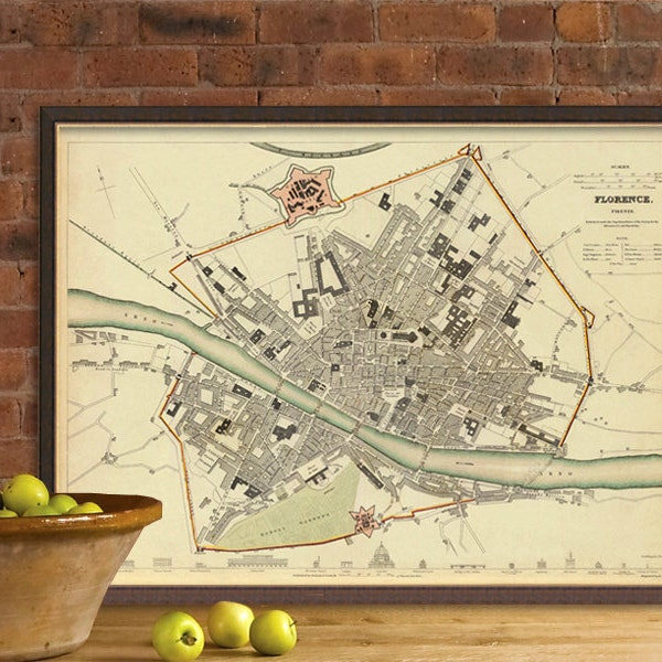 Old Map of Florence Italy - Etsy