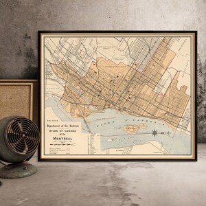 Montreal Map Vintage Map of Montreal Archival Reproduction - Etsy