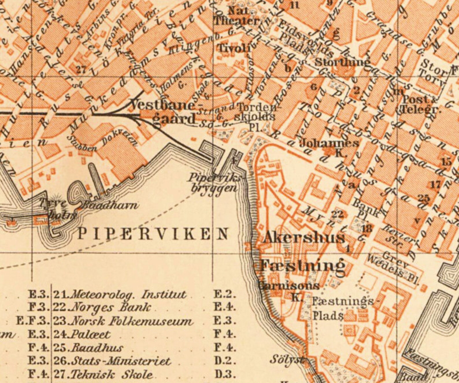 Oslo Map - Kristiania Map - Old Map of Oslo Print - Archival Print on ...