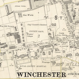 Winchester UK Historical Map Old City Plan of Winchester - Etsy