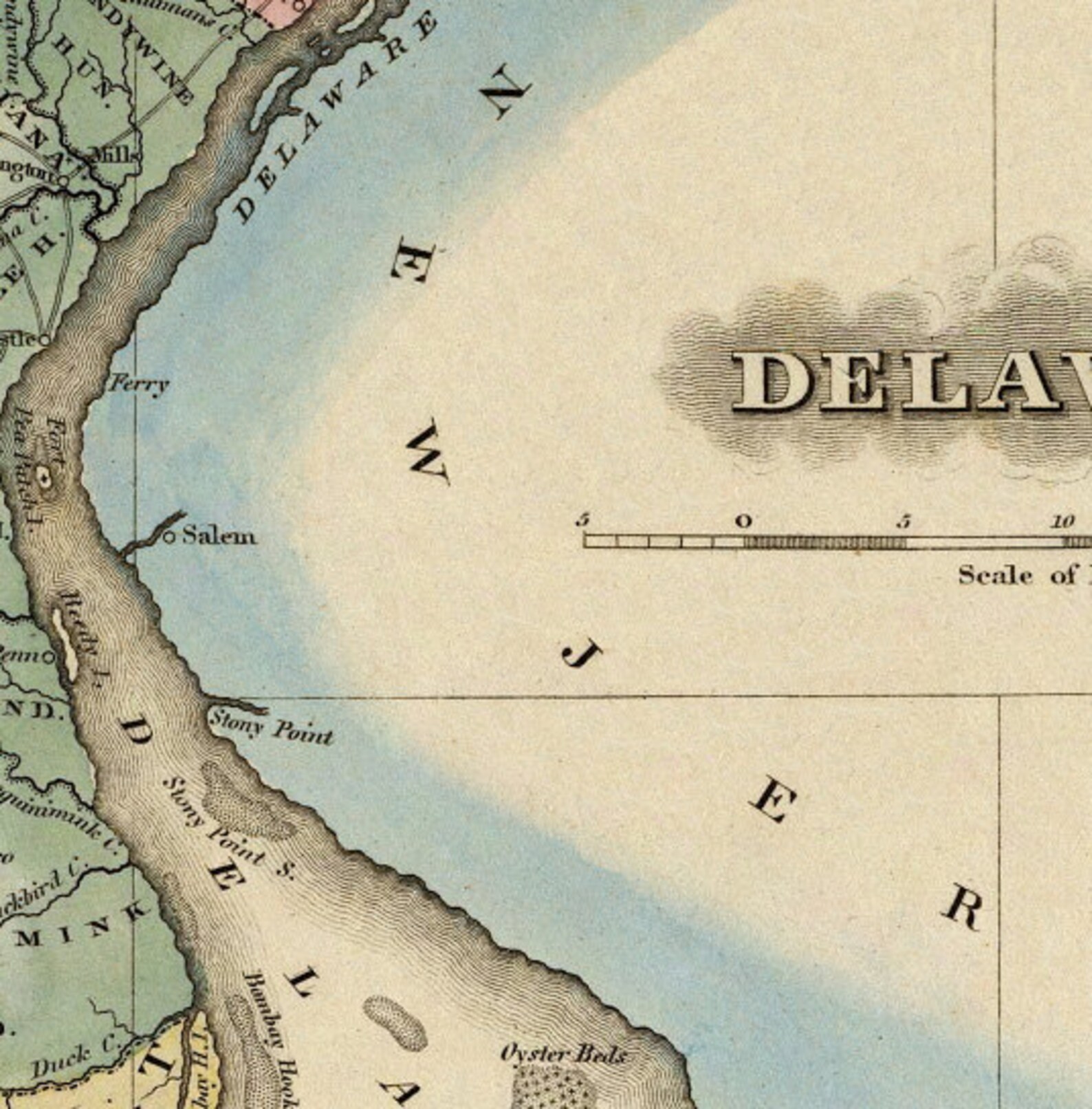 Map of Delaware Old Delaware Map Reproductio on Fine Coated | Etsy