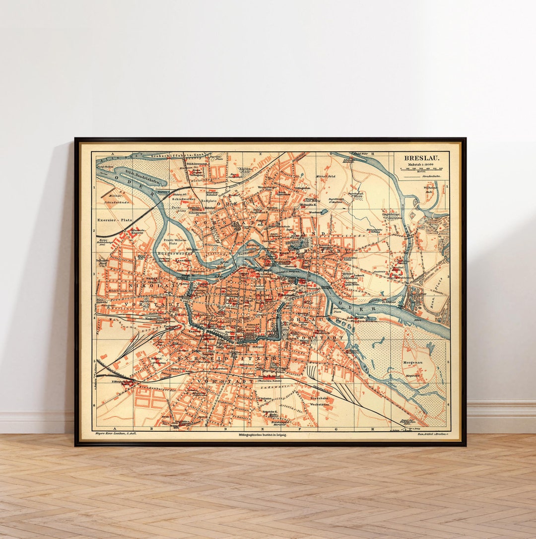 Breslau Map, Old Map Fine Print, Historical Map of Wroclaw - Etsy