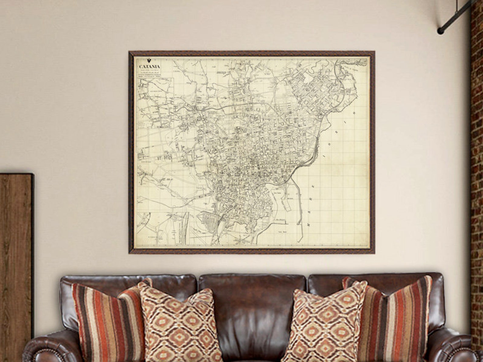Catania Map Old Map of Catania Archival Print Available - Etsy