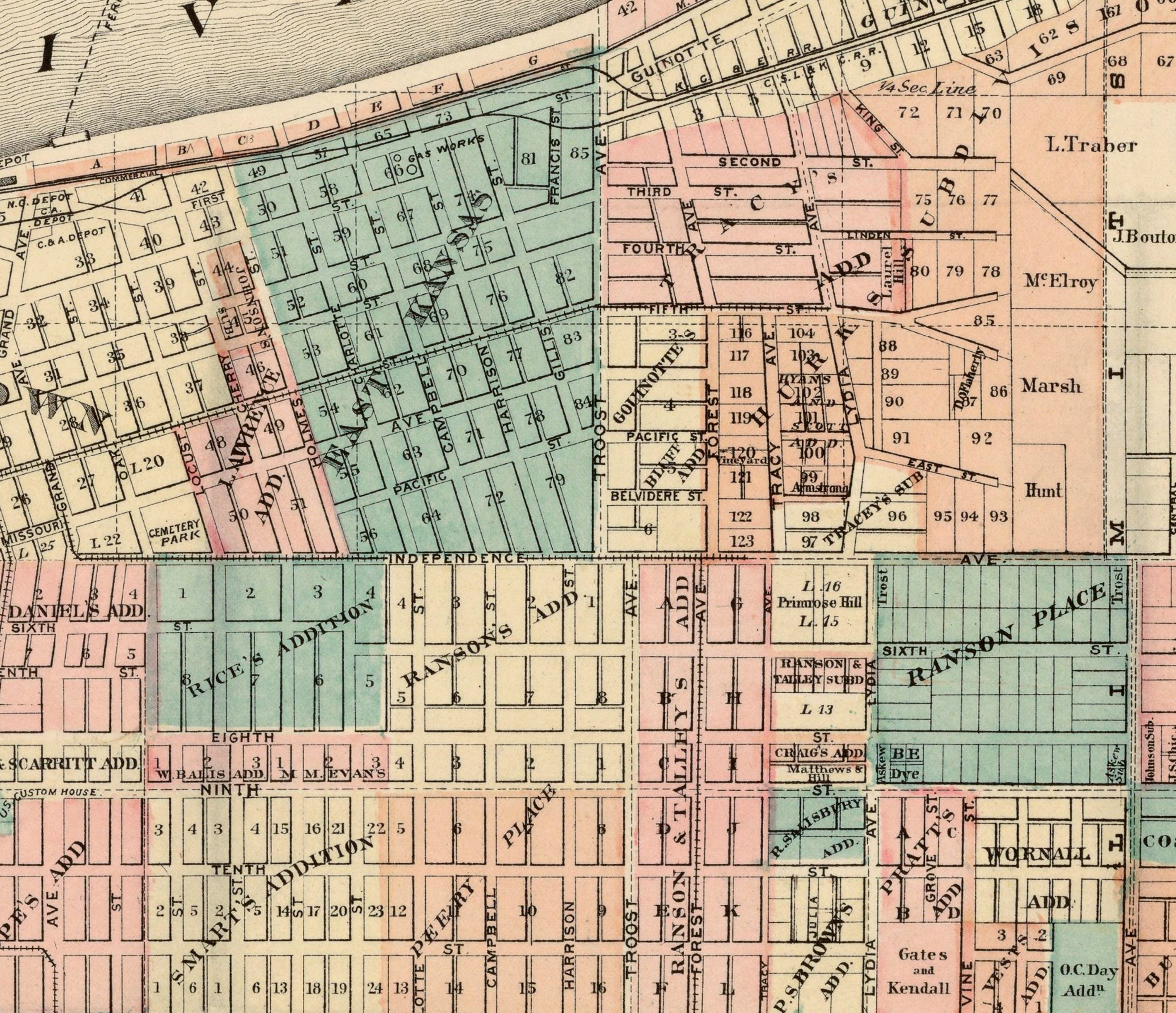 Old Map of Kansas City Historical Large Map of Kansas City - Etsy