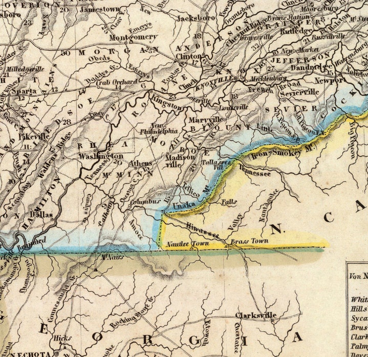 Tennessee Map Vintage Map of Tennessee Fine Print on Paper - Etsy
