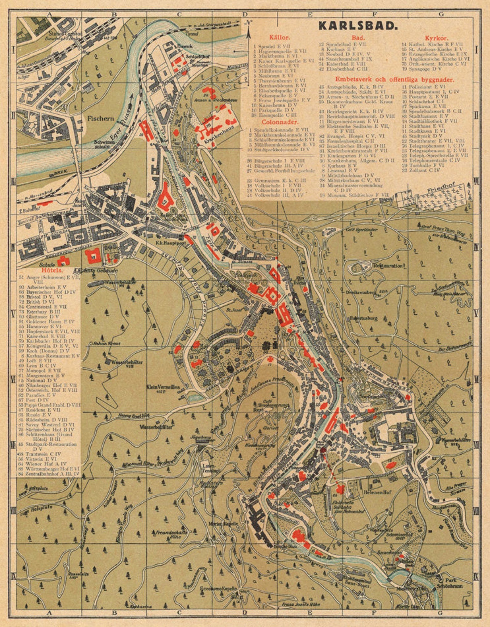 Karlovy Vary Map Old Map Restored Fine Print - Etsy Australia