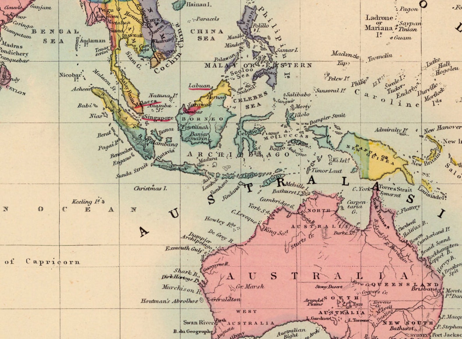 Wonderful Map of the World From 1872 World Map Poster - Etsy