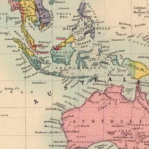 Wonderful Map of the World From 1872, World Map Poster, Vintage Style ...