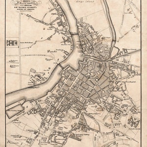 Limerick Map - Old Map of Limerick - Fine Archival Print on Paper or ...