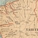 Tahiti Map Decorative Map of Tahiti and Morea, Old Map Restored ...