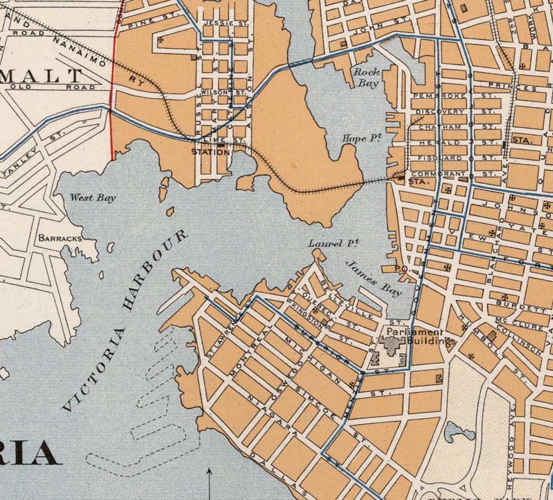 Old Map of Victoria Fine Print Victoria Map Restored | Etsy