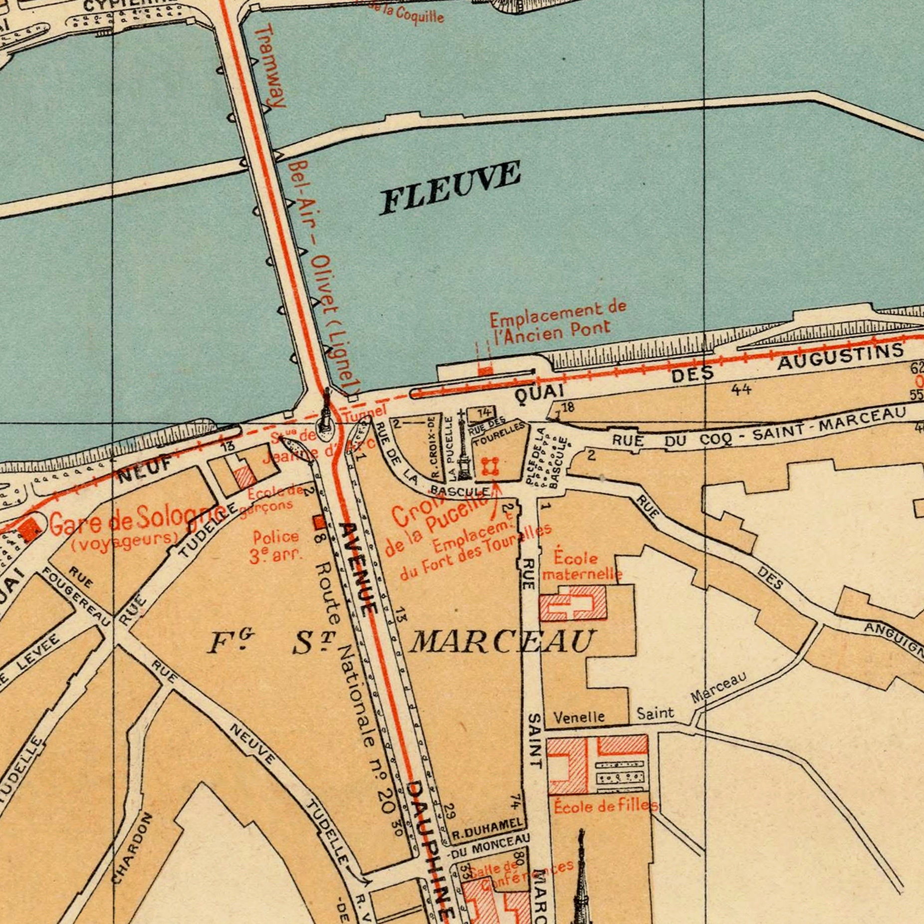 Old Map of Orleans (france) - Plan De La Ville D'orleans - Monumental ...