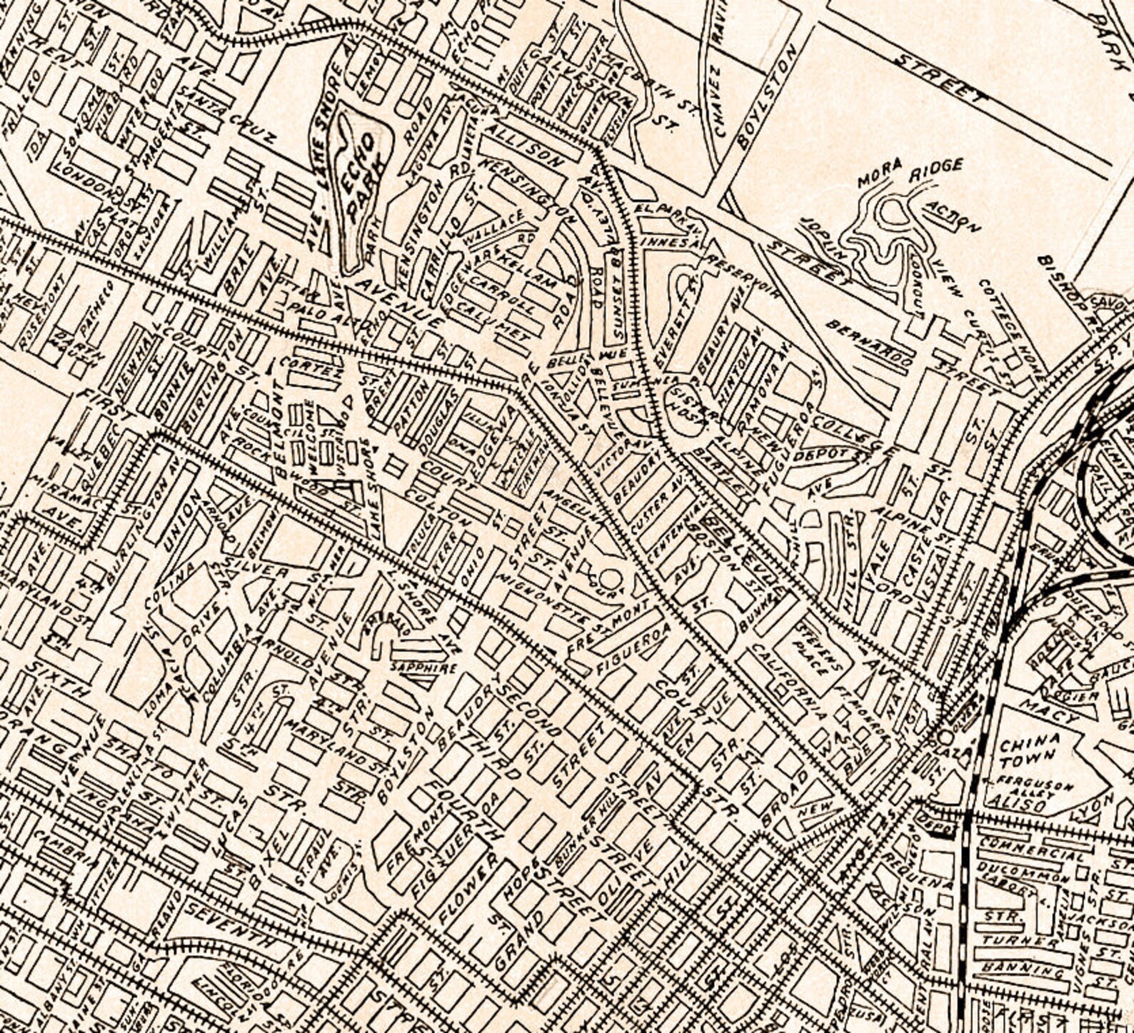 Los Angeles map Vintage map of LA archival print on canvas | Etsy