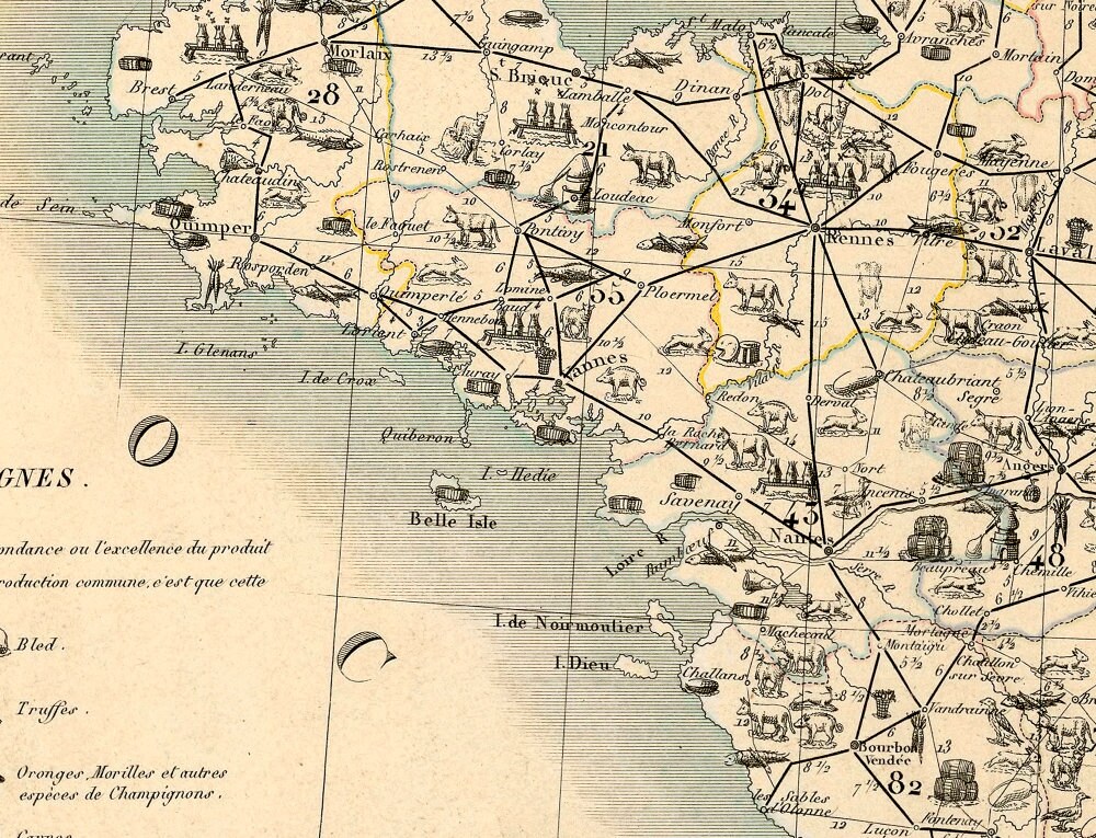 Gastronomic Map of France Guide Map of the Gastronomic - Etsy