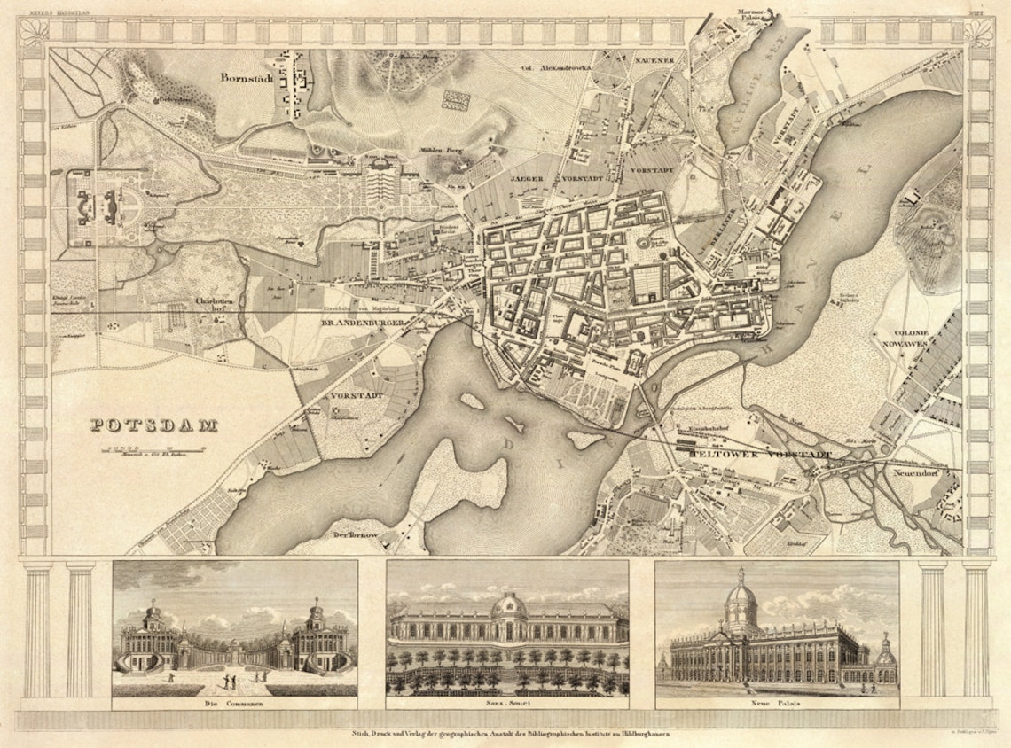 Potsdam Map Old Map of Potsdam Print Archival Print on - Etsy UK