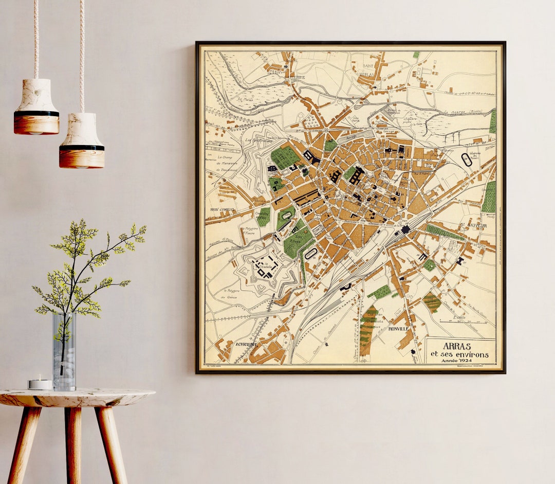 Old Map of Arras and Surroundings - Arras Et Ses Environs - Historical ...