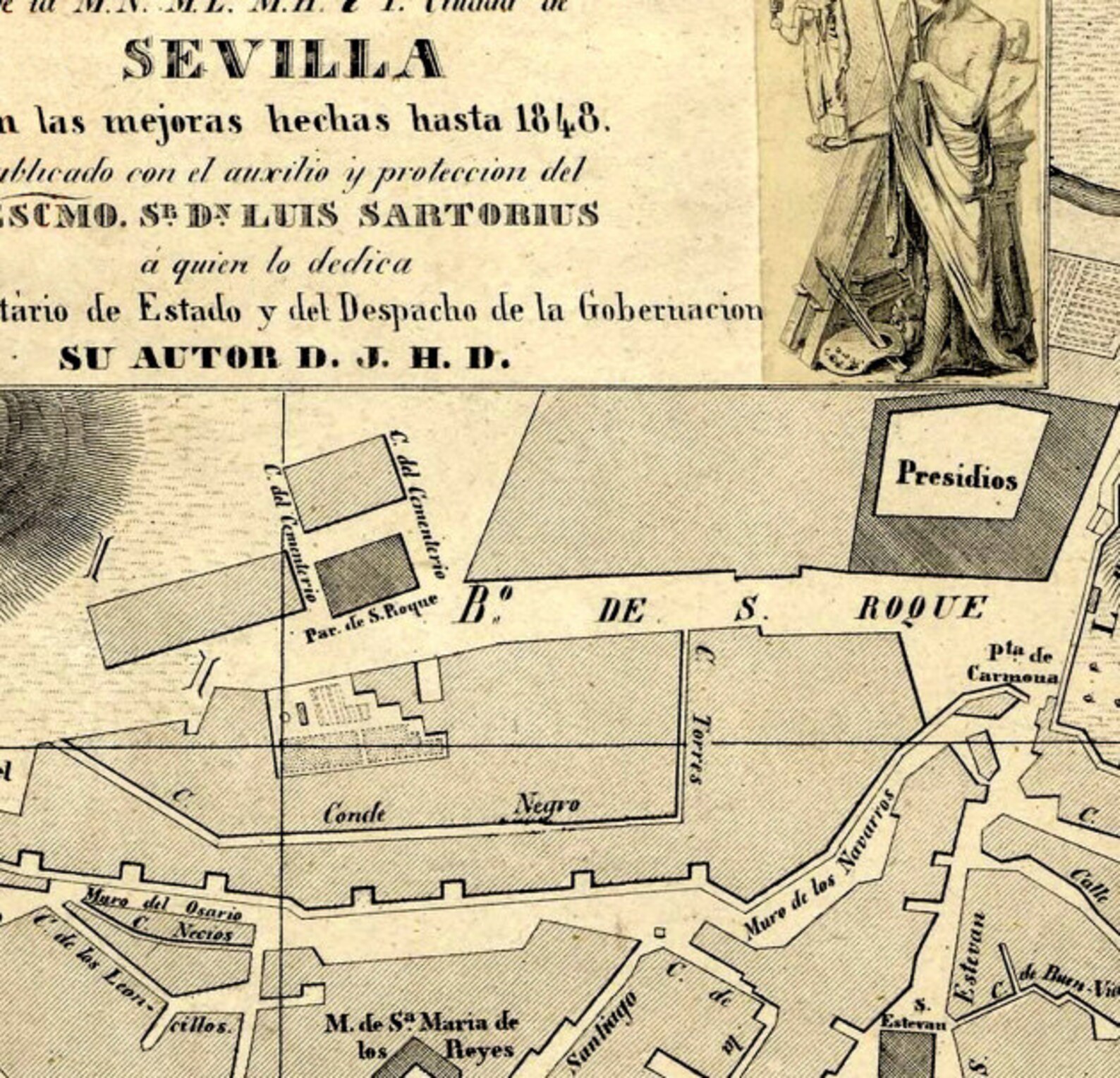 Old Map of Sevilla - Viejo Mapa De Sevilla - Fine Print on Paper or ...