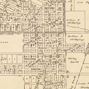 Muskogee Map - Old Map of Muskogee - Large Wall Map Print on Paper or ...