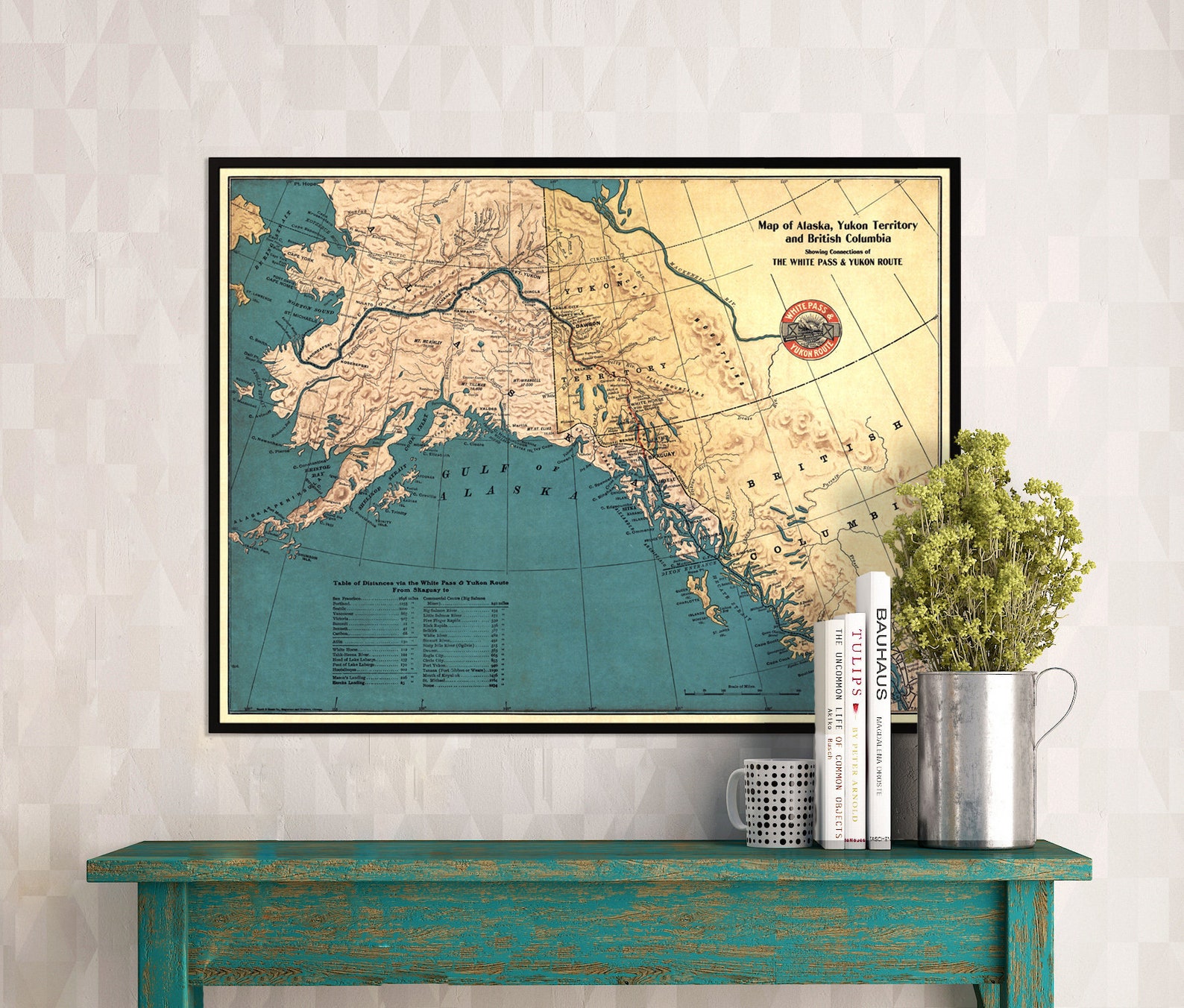 Map of Alaska - Vintage Map Print - Alaska Map - Yukon and British ...