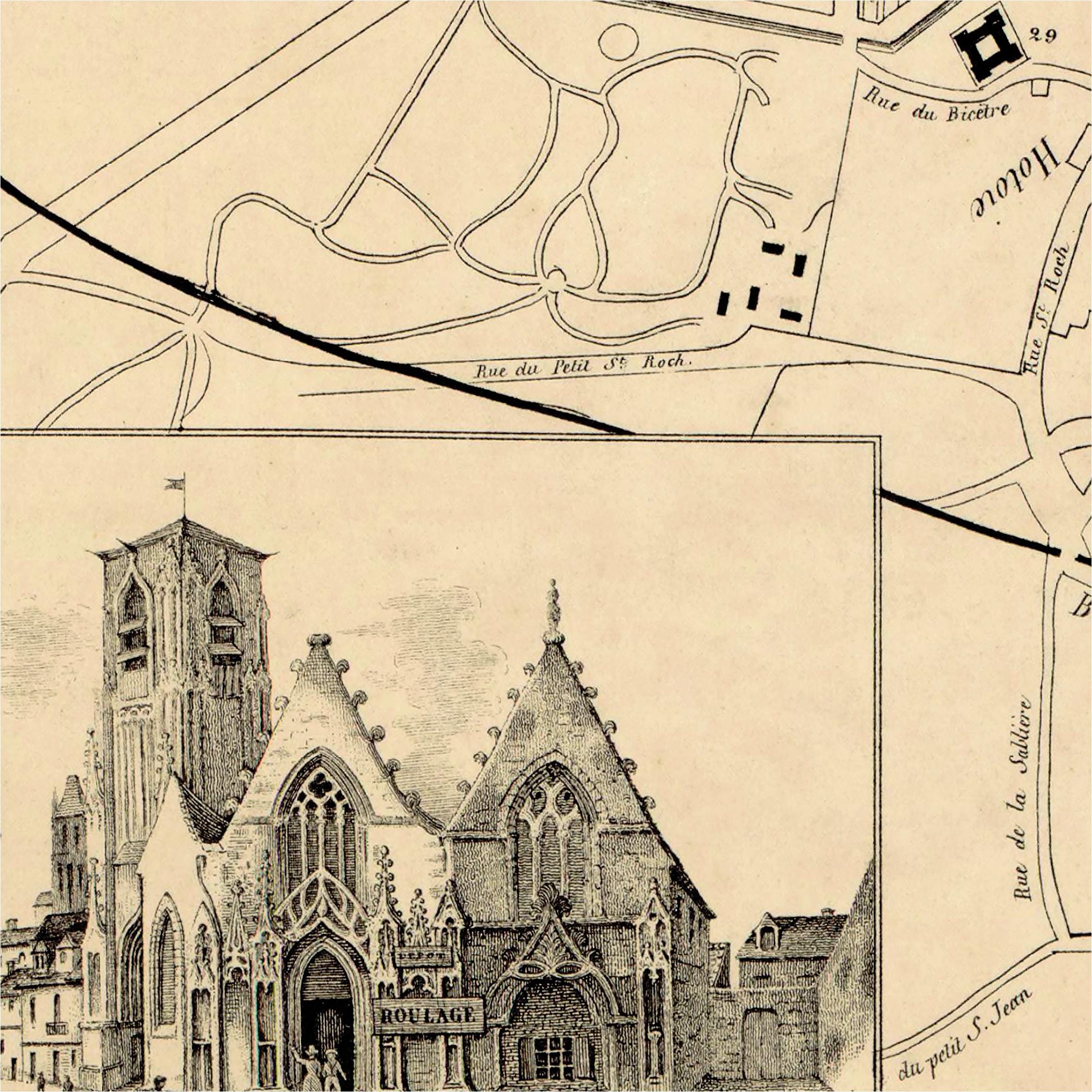 Amiens Map - Plan De La Ville D'amiens - Old City Map Print on Paper or ...