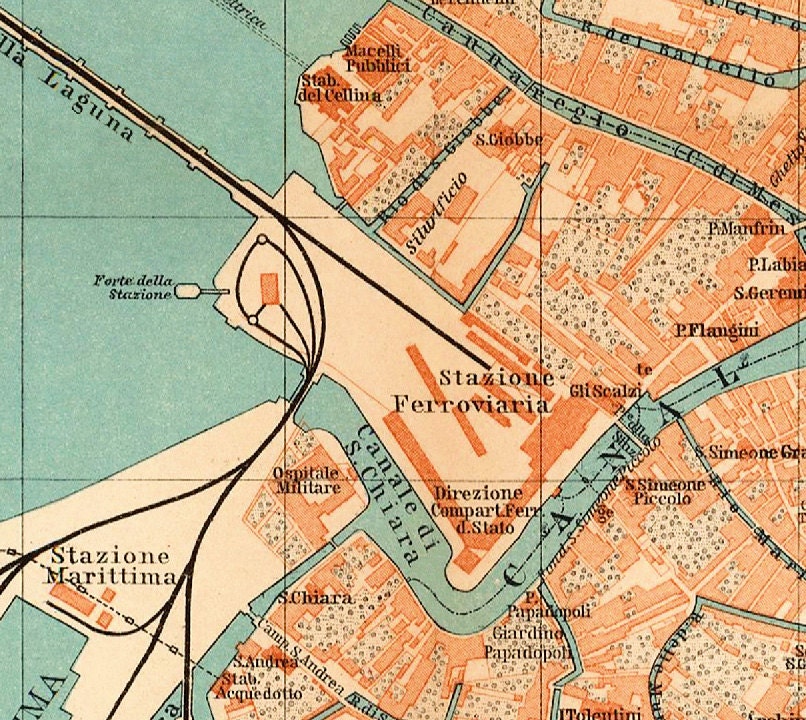 Vintage Map of Venice Archival Reproduction Old City Map - Etsy