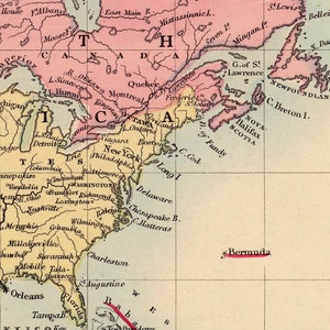 Wonderful Map of the World From 1872, World Map Poster, Vintage Style ...