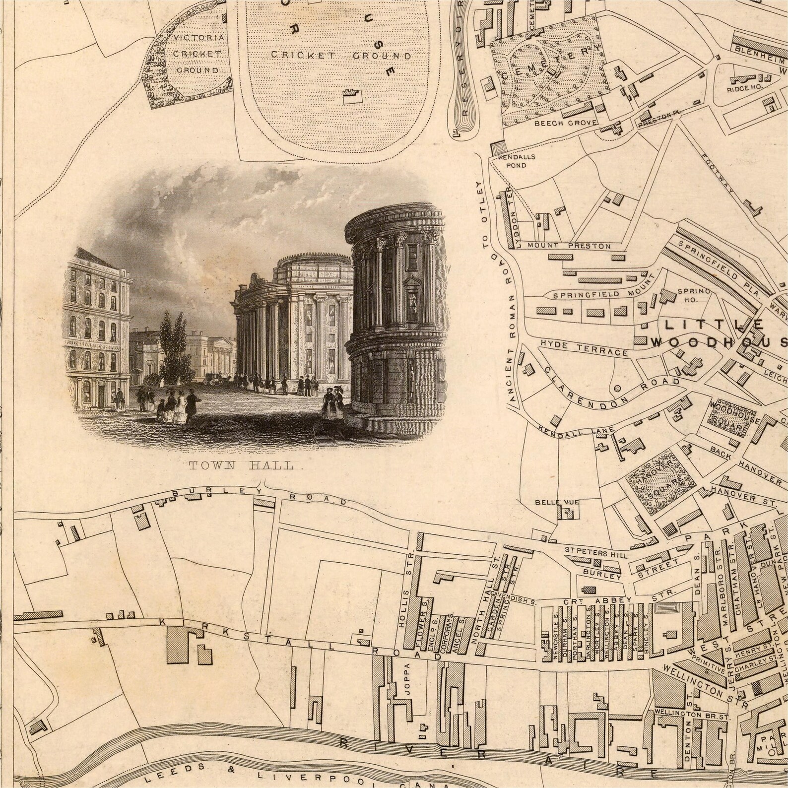 Leeds Map - Old City Plan - Archival Reproduction on Paper or Canvas - Etsy