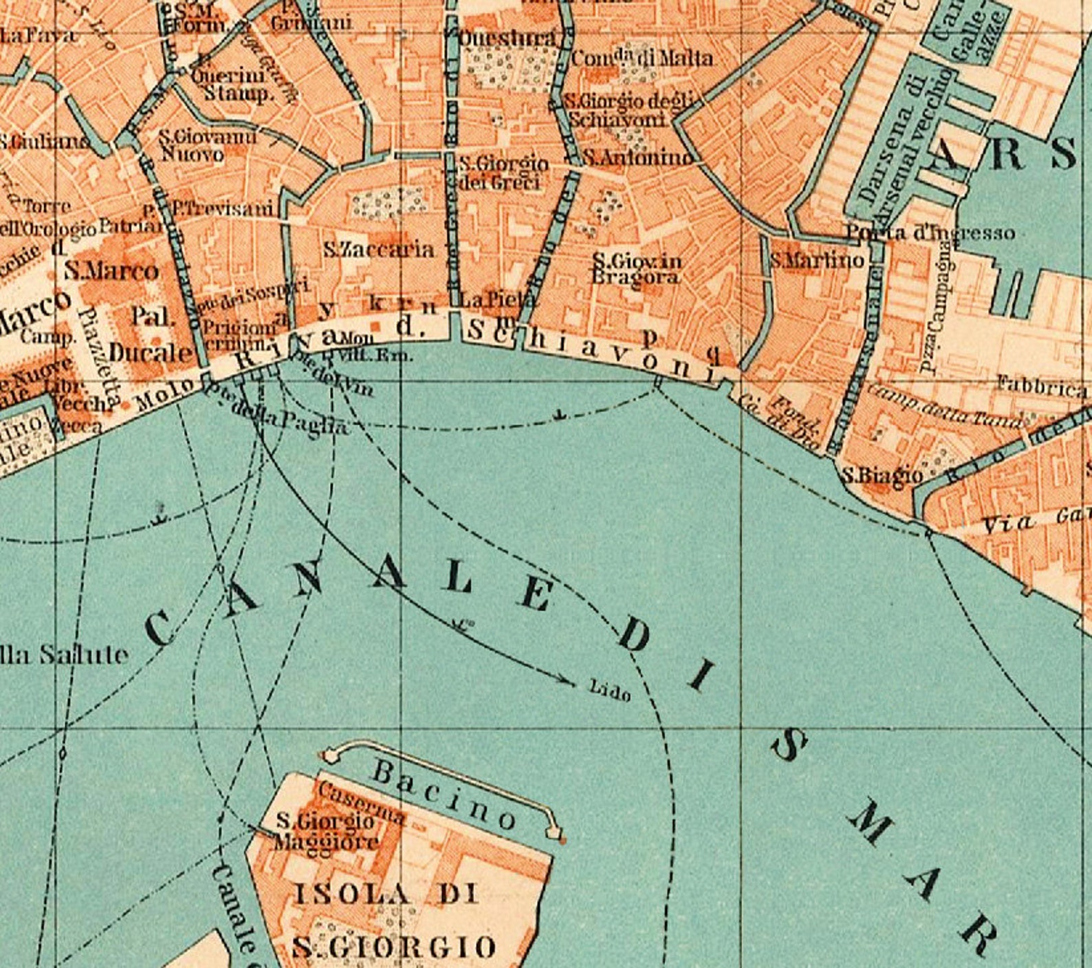 Vintage Map of Venice Archival Reproduction Old City Map - Etsy