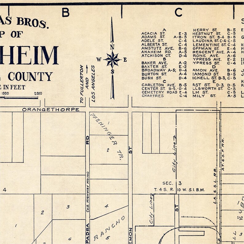 Historical Map of Anaheim - Large Map of Anaheim, Available on Paper or ...