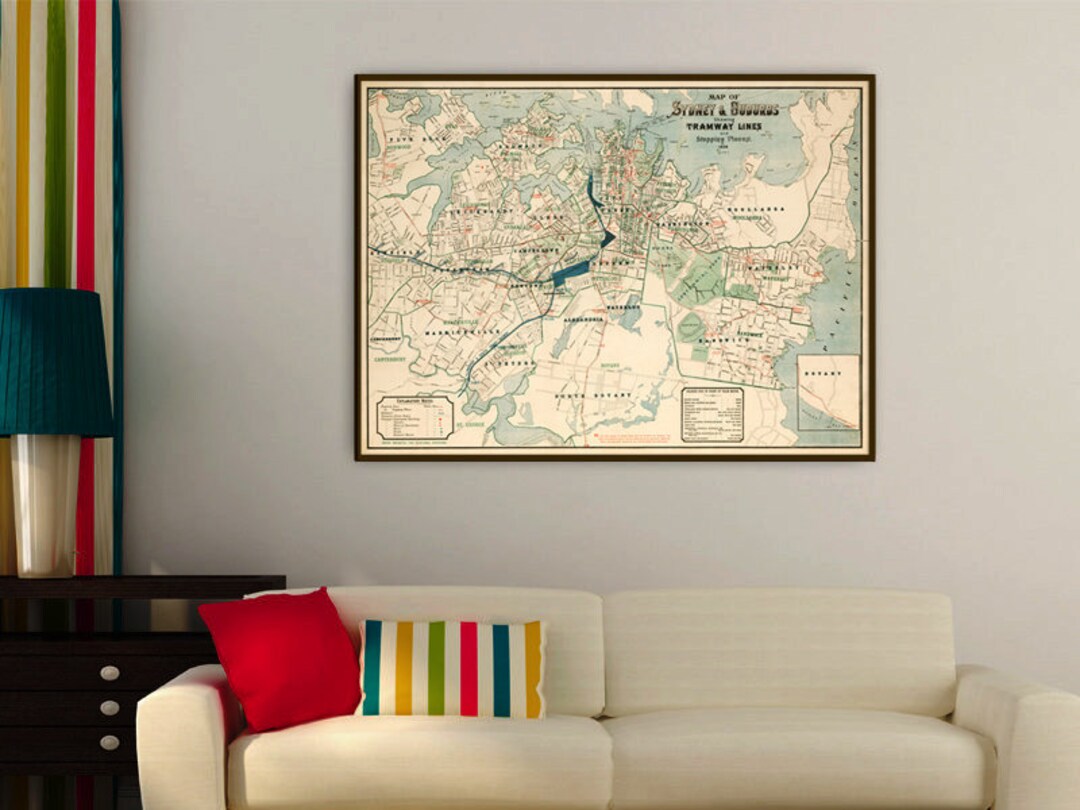 Buy Old Map of Sydney Historical Map of Sydney Large Wall Map Online in ...
