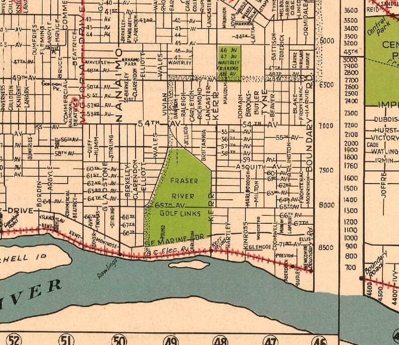 Old Map of Vancouver Greater Vancouver and Suburbs Large - Etsy