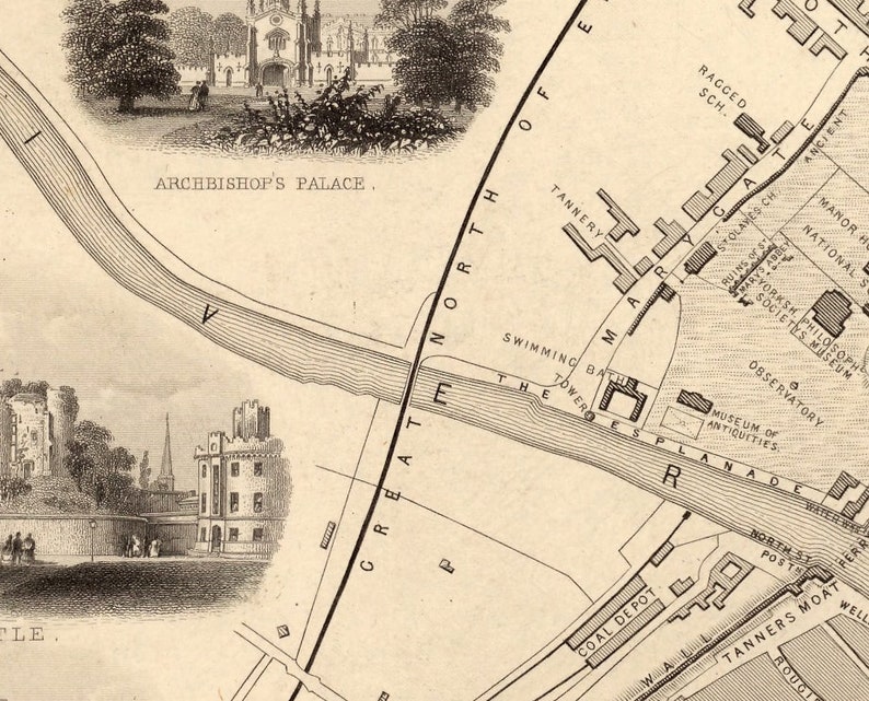 Old Map of York Antique Map of York UK Available on - Etsy