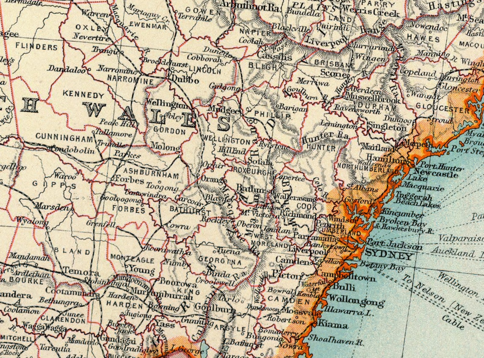 Eastern Australia Map Old Map Archival Print on Paper or - Etsy