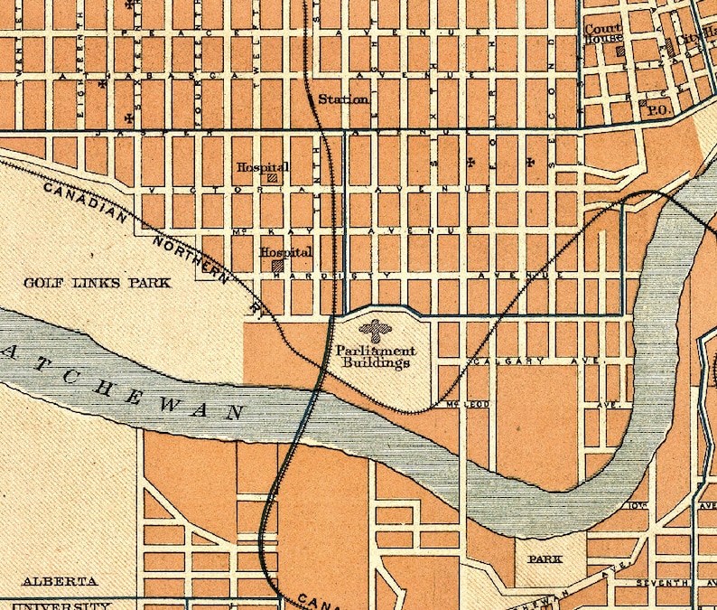Old Map of Edmonton Fine Archival Print Edmonton Map | Etsy