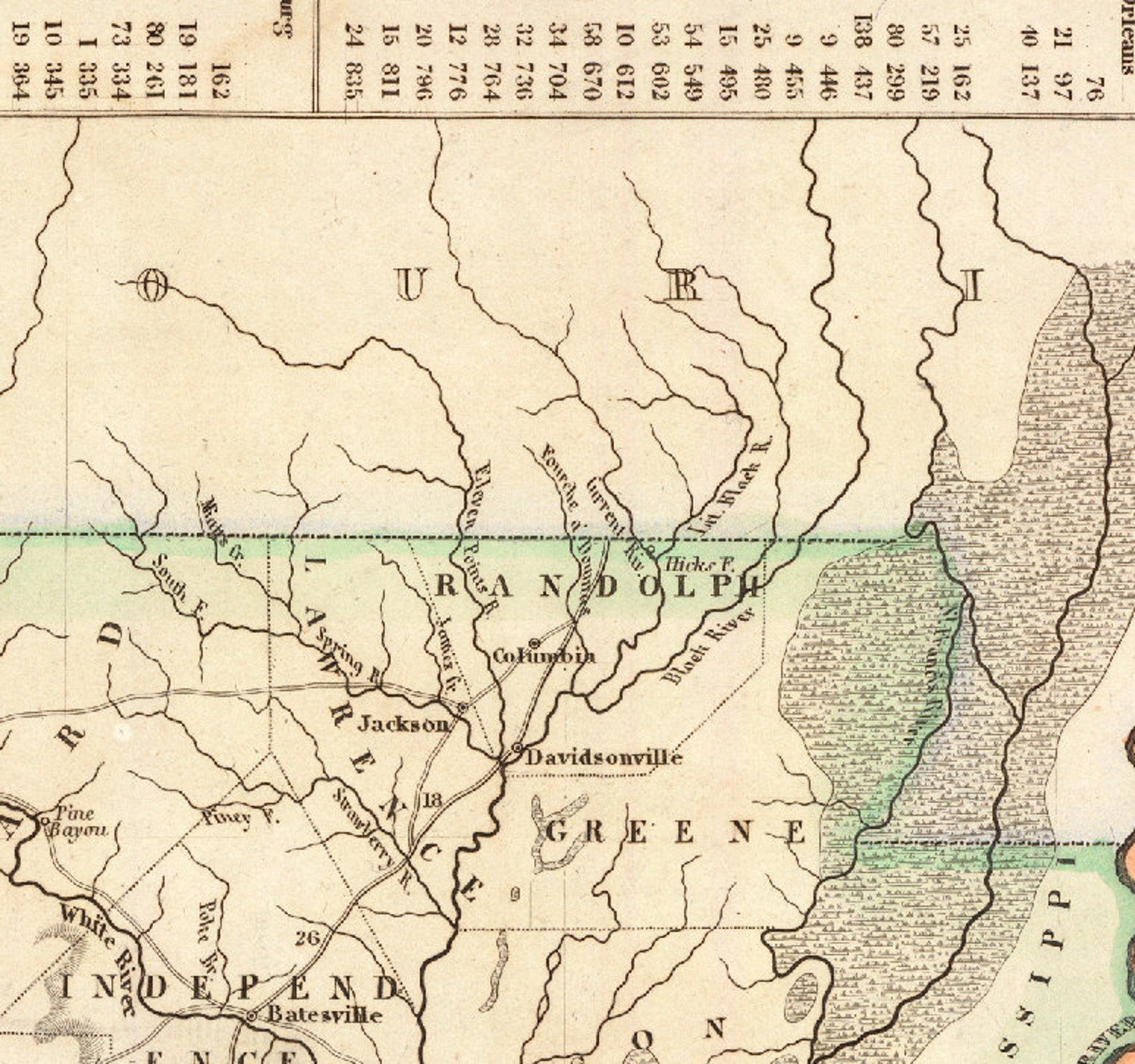 Old Map of Arkansas - Historical Map Restored, Fine Reproduction on ...