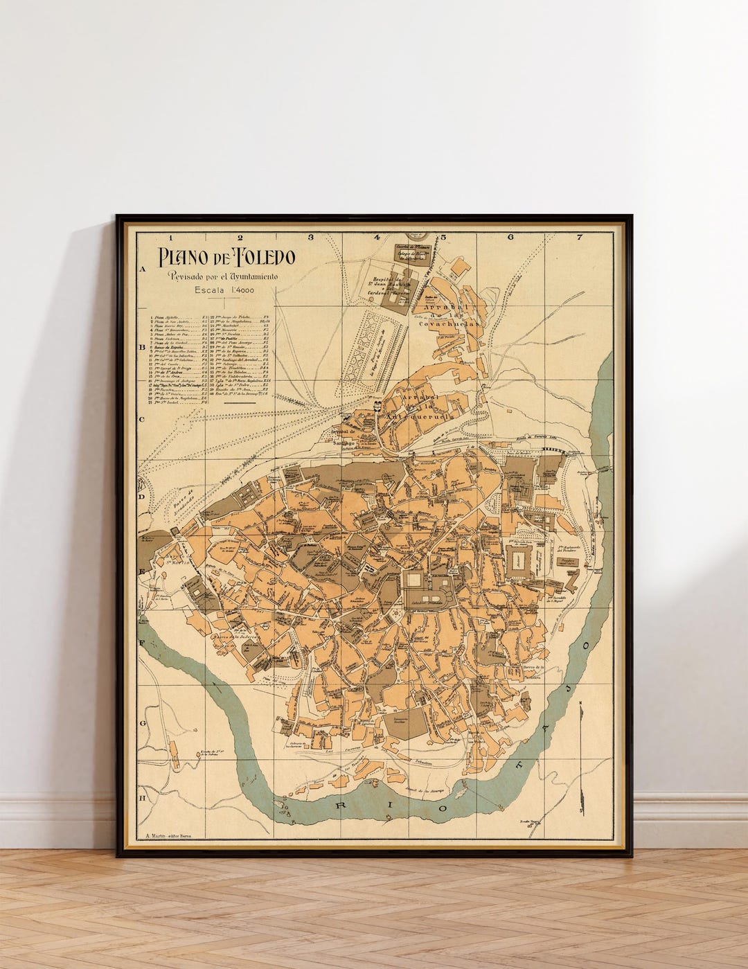 Old Toledo Spain Map
