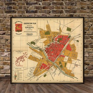 Grodno Map - Old Map of Grodno - Hrodna Map - Etsy