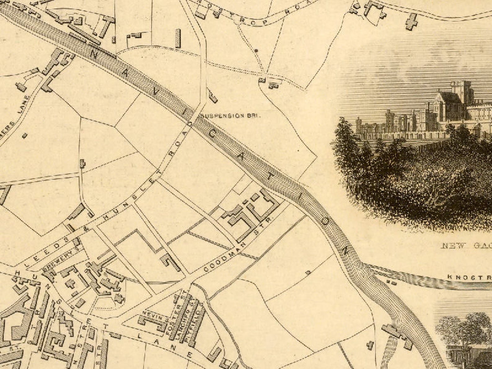 Leeds Map Old City Plan Archival Reproduction on Paper or - Etsy