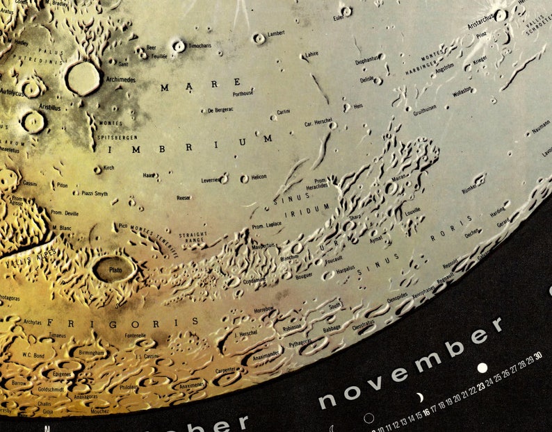 Map of the Moon Large Moon Map Poster Printed on Paper or - Etsy