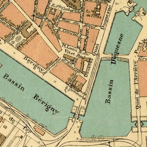 Map of Dieppe - Old Map of Dieppe Print - Fine Print on Paper or Canvas ...