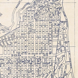 Pacific Grove Map, Old Map of Monterey, Map of Carmel, Vintage Map From ...