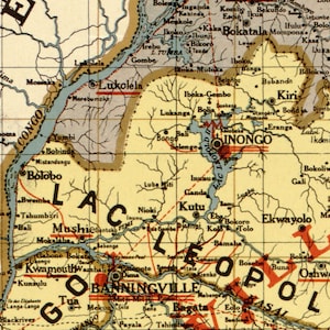 Congo Map Old Map of Congo Historic Map - Etsy