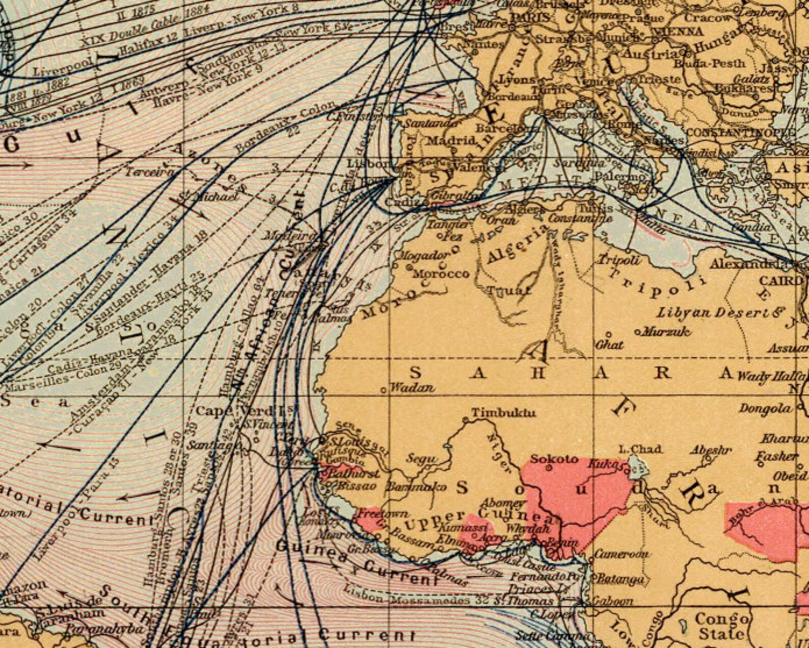 Archival Map of the World British Empire World Map Showing - Etsy