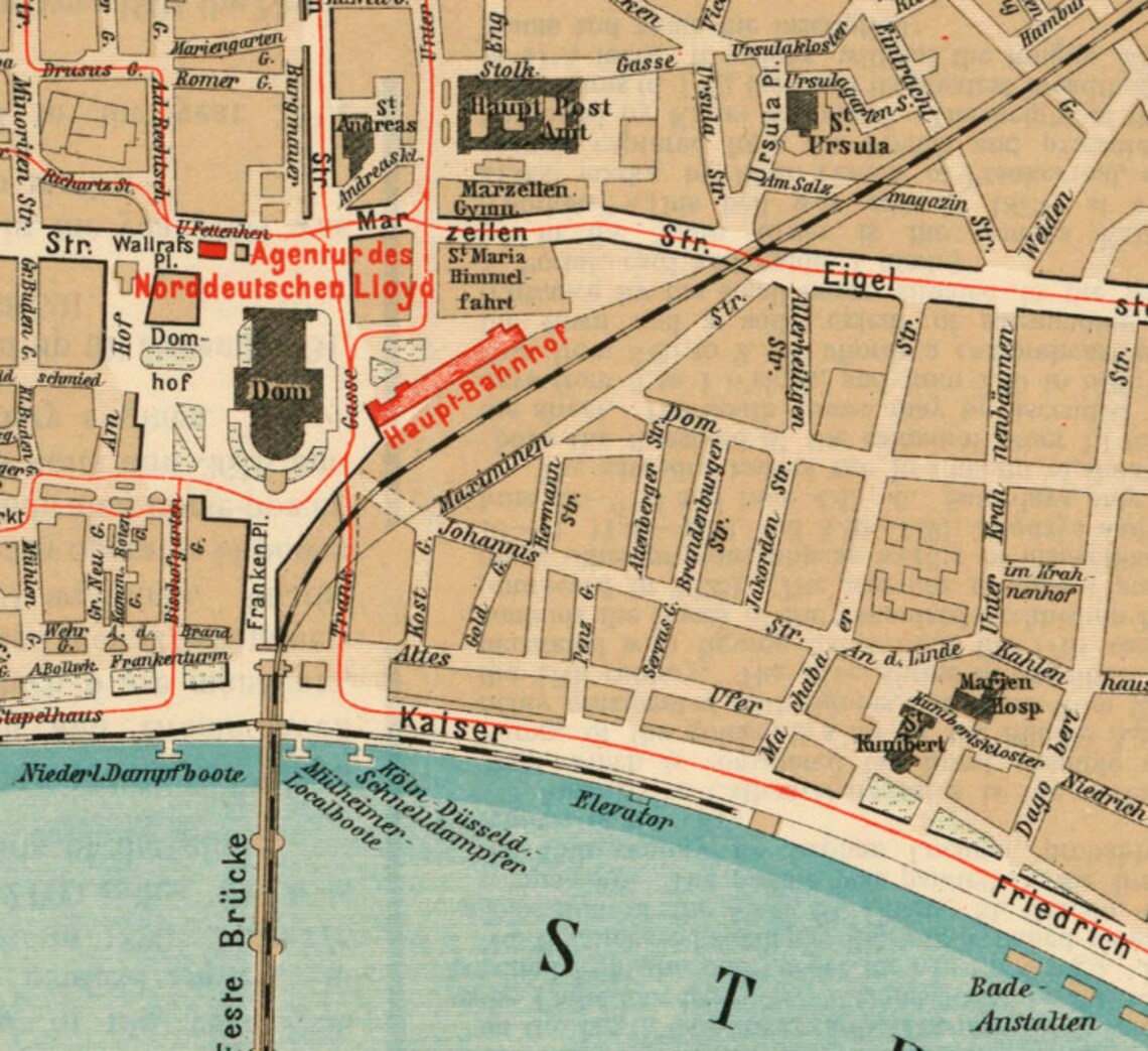 Mappa di Colonia Vecchia mappa di Colonia stampa fine - Etsy Italia